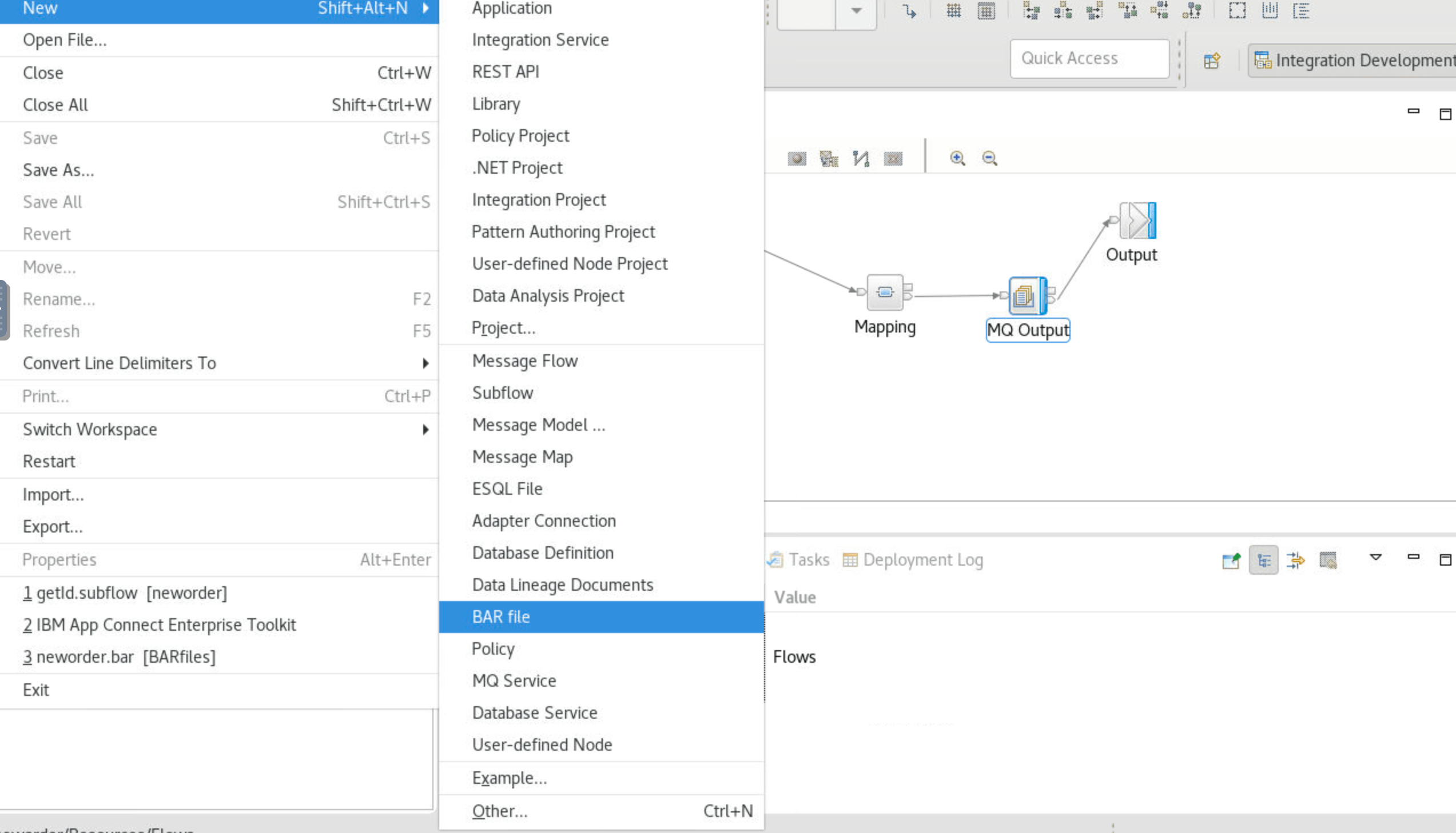 Access backend systems using APIs and Messaging