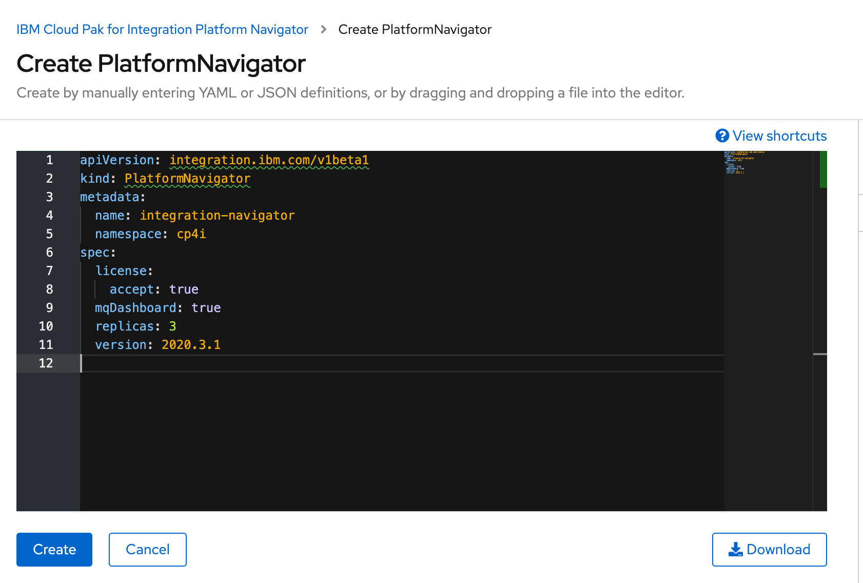 Installing Cloud Pak for Integration using Operators